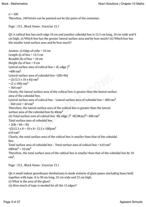 Ncert Solutions 2025 Class 9 Maths Chapter 11 Surface Area And Volume