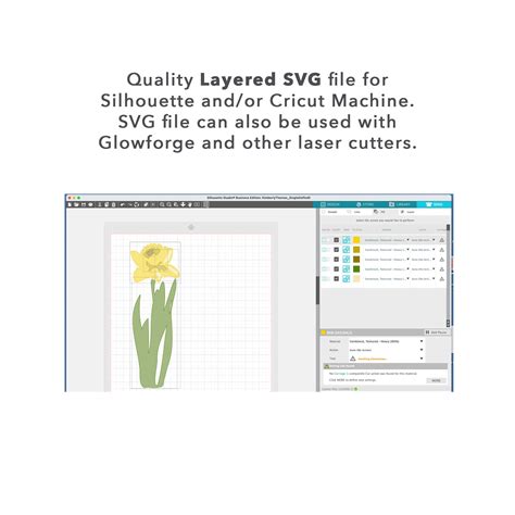 Daffodil Svg Daffodil Birth Flower Svg Spring Svg Silhouette Cut