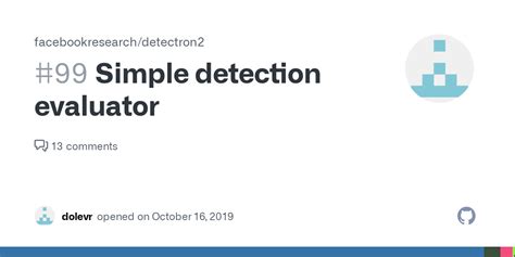 Simple Detection Evaluator · Issue 99 · Facebookresearch Detectron2 · Github