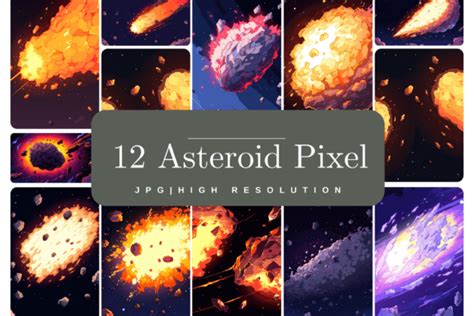 Asteroid Pixel Wallpaper Illustration Graphic By Akimtancreative