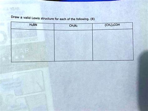 Solved Draw Valid Lewis Structure For Each Of The Following 8 Hgbn Chjnz Chcoh