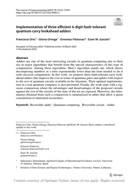 implementation of three efficient 4 digit fault to pdf quantum