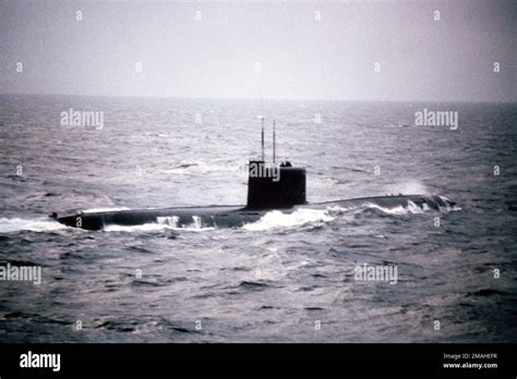 A Starboard Quarter View Of A Soviet Tango Class Patrol Submarine Ss