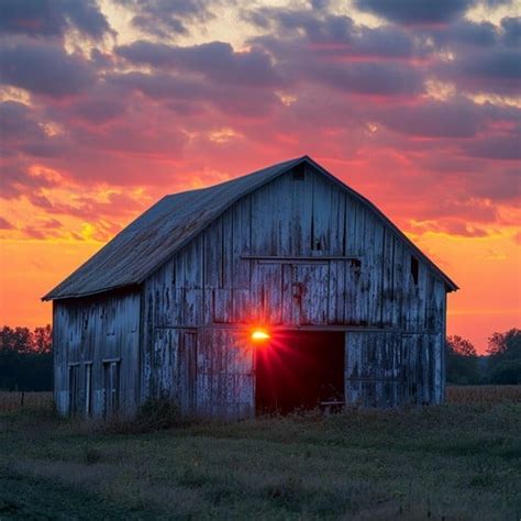 Free Sunset Barn Glow Image Sunset Barn Countryside Download At
