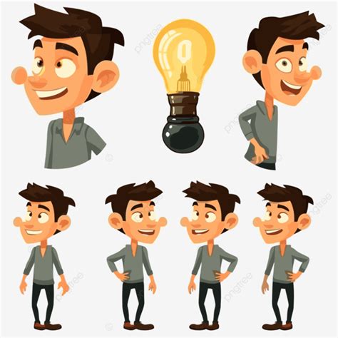 변환 클립 아트 남자 캐릭터 여러 포즈 만화 설정 벡터 전환하다 클립 아트 만화 Png 일러스트 및 벡터 에 대한 무료 다운로드 Pngtree