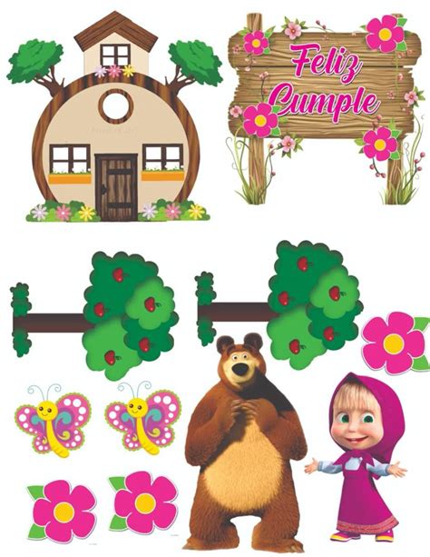 Topper Masha Y El Oso Bear Cake Topper Masha And The Bear Bear Party