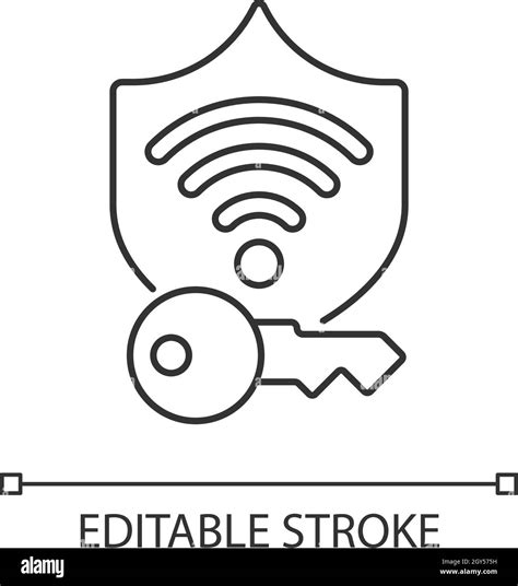 Protected Wifi Password Linear Icon Stock Vector Image And Art Alamy