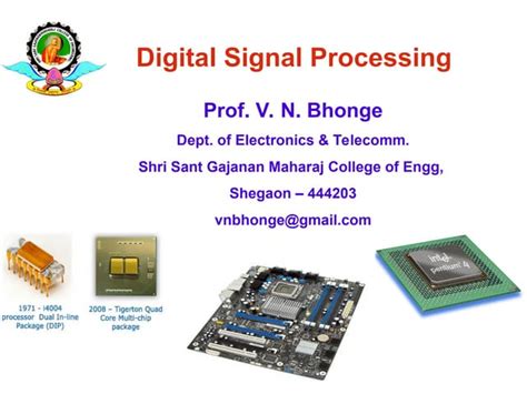 Digital Signal Processing Concepts And Real Time Applications Ppt
