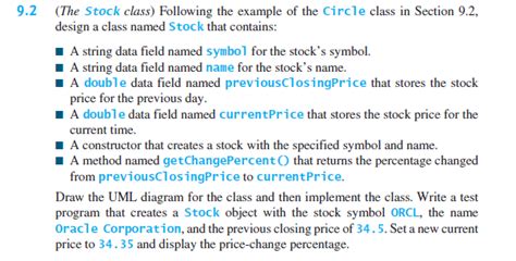 solved 9 2 the stock class following the example of the