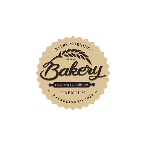 Bakery Shop Logo Badge Template Simple Homemade Retro Cake Organic