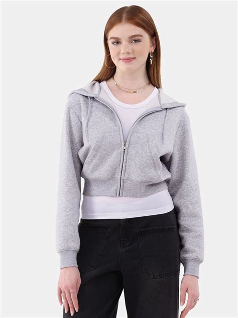 No Boundaries Cropped Fleece Zip Hoodie