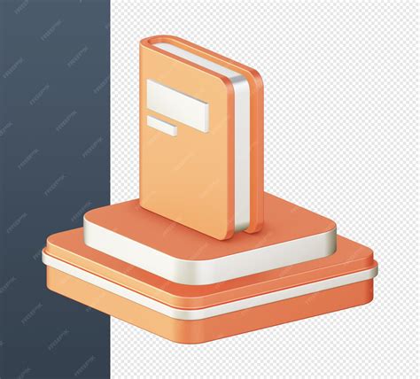 Premium Psd 3d Isometric Of Orange Learning Book With Podium Icon For Ui Ux Web Mobile Apps