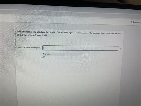 Solved In Experiment 2 ﻿you Calculated The Density Of An