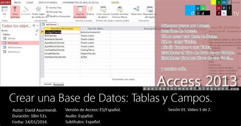 Curso Access 2013 Crear Una Base De Datos Tablas Y Campos Sesión 01