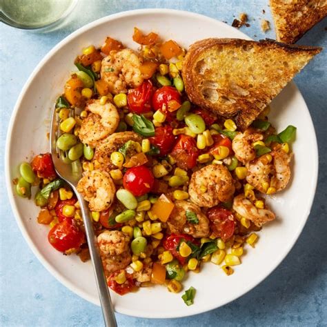 Best Shrimp And Tomato Succotash Skillet Recipe How To Make Shrimp