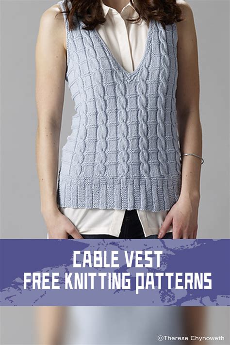 Free Cable Vest Knitting Patterns