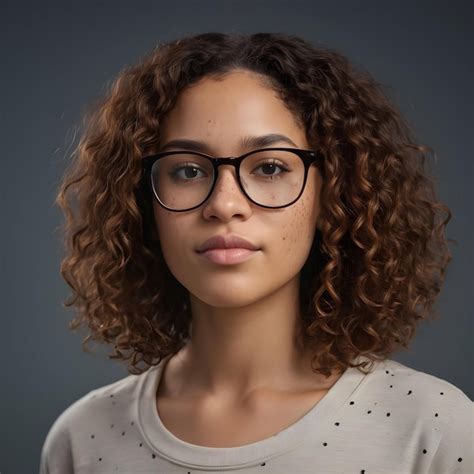 Premium Photo Short Light Skinned Black Female Long Curly With No