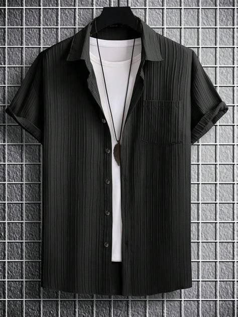 Manfinity Homme Men Solid Button Up Shirt Shein Usa