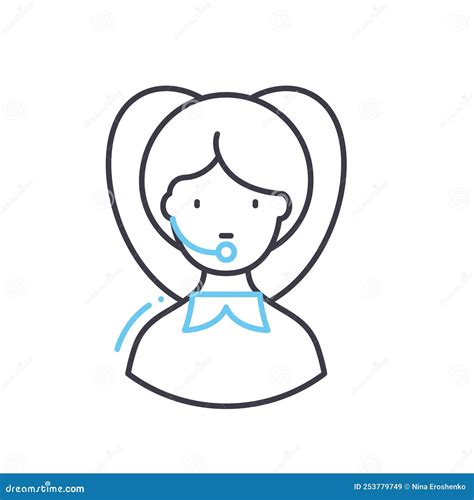 Customer Service Concept Line Icon Outline Symbol Vector Illustration