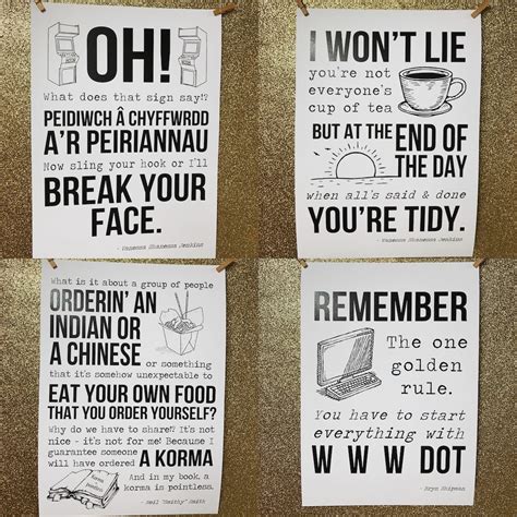 Gavin And Stacey Quotes Prints Art Typography Funny Quotes From Uncle Bryn Nessa And Smithy T