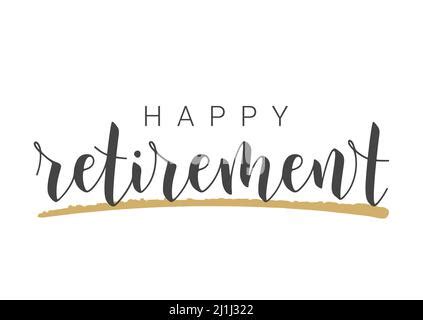 Handwritten Lettering Of Happy Retirement Party Template For Greeting