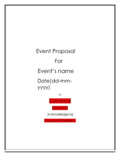 38 Best Event Proposal Templates Free Examples ᐅ TemplateLab