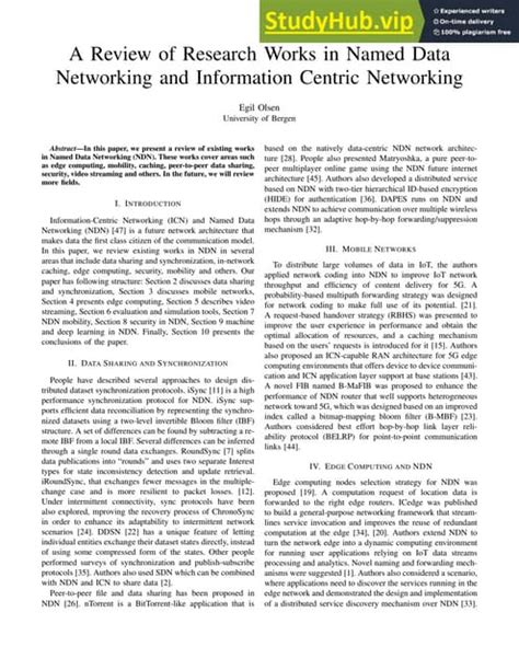 A Review Of Research Works In Named Data Networking And Information