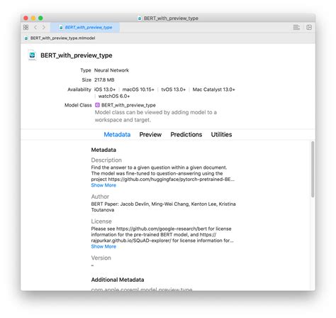 Xcode Model Preview Types