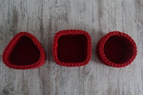 Red Small Triangle Basket Crochet Christmas Etsy