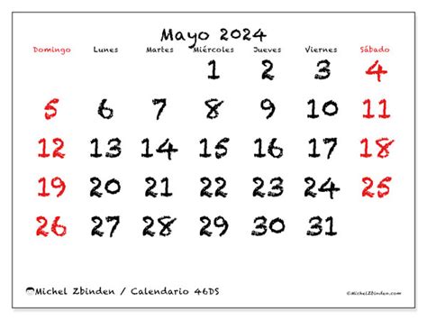 Calendario Mayo De 2024 Para Imprimir 46DS Michel Zbinden MX