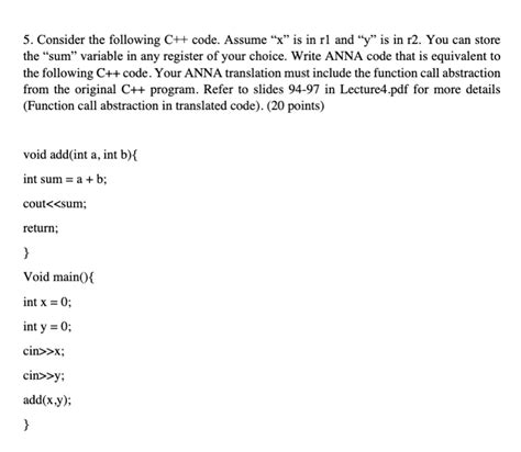 Consider The Following C Code Assume X Is In Chegg