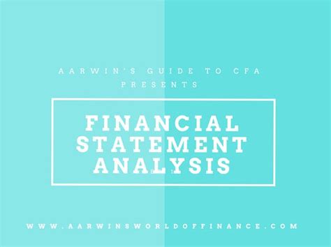 Financial Statement Analysis Cfa Level 1 Financial Reporting And Analysis Pdf