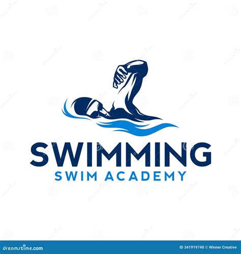 Swimming Club Logo Design Inspiration Vector Stock Illustration