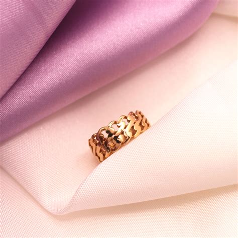 انگشتر دو لاین کارتیه زنجیری الی گلد گالری