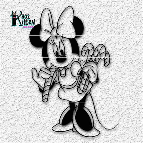 Minnie Mouse With Candy Canes Wall Art Xmas Disney Fanart 3d Model By