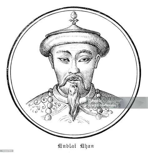 Kublai Khan Of The Mongol Empire Portrait 1882 Stock Illustration Download Image Now Kublai