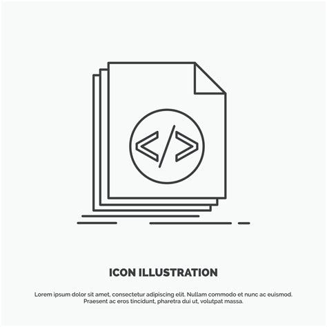 Code Coding File Programming Script Icon Line Vector Gray Symbol For Ui And Ux Website Or