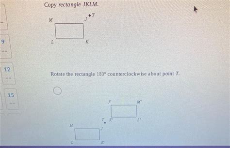Solved Copy Rectangle Jklm Rotate The Rectangle 180∘