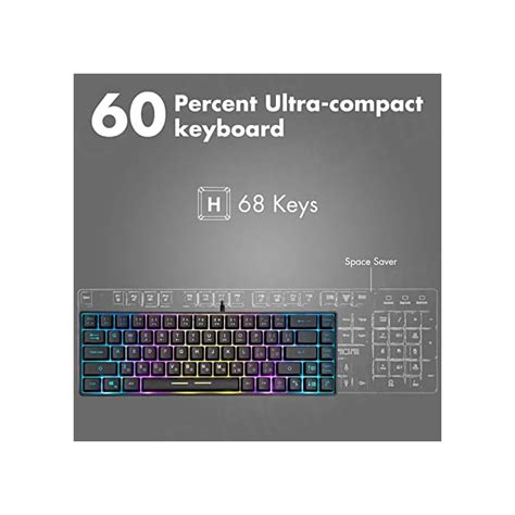 Chonchow 60 Wired Gaming Keyboard，rgb Backlit Ultra Compact Mini