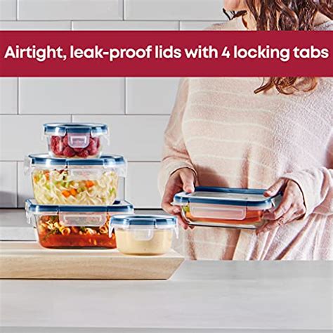 Pyrex Freshlock 10 Piece Airtight Glass Food Storage Container Set With