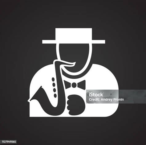 Icône De Musicien Sur Fond Noir Pour Graphisme Et Webdesign Vecteur