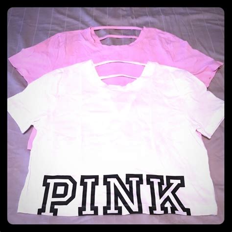 Pink Victoria S Secret Tops Nwot Two Crop Top Tees Poshmark