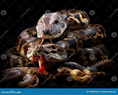 Isolated Burmese Python Eats Rat Stock Illustration Illustration Of