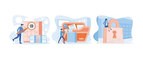 Premium Vector Man Analyzing Big Data Platform Data Management Data