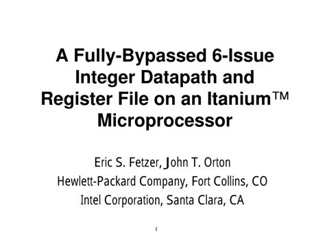 Pdf A Fully Bypassed 6 Issue Integer Datapath And Register File On An