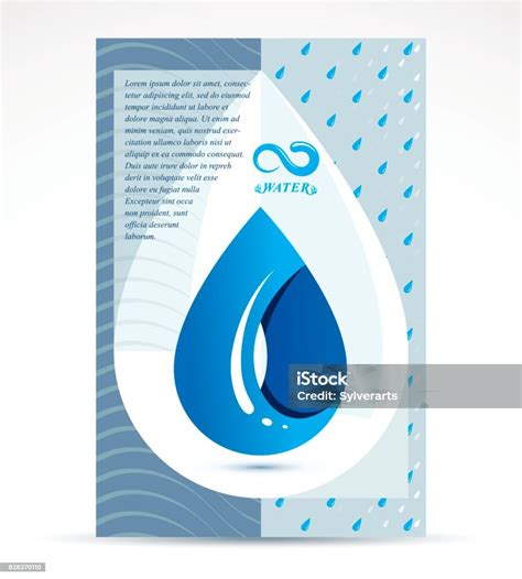 물 치료 회사 프레 젠 테이 션 플라이어입니다 그래픽 벡터 일러스트입니다 벡터 푸른 맑은 물 드랍 스입니다 0명에 대한 스톡 벡터 아트 및 기타 이미지 Istock