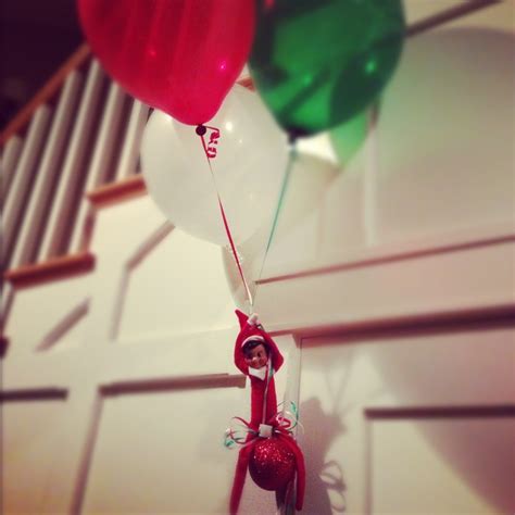 Elfie Flying High With His Balloons Balloons Novelty Christmas