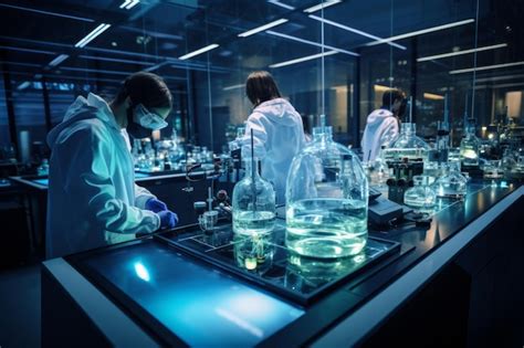 Premium Ai Image High Tech Research Laboratory With Scientists