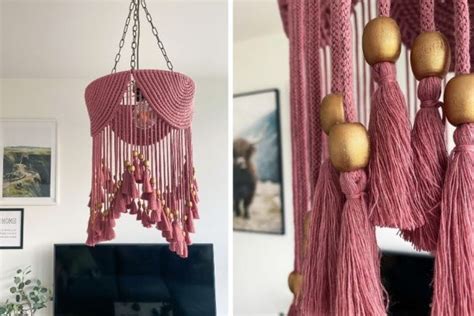Gorgeous DIY Macrame Chandelier Lampshade Patterns Macrame For Beginners