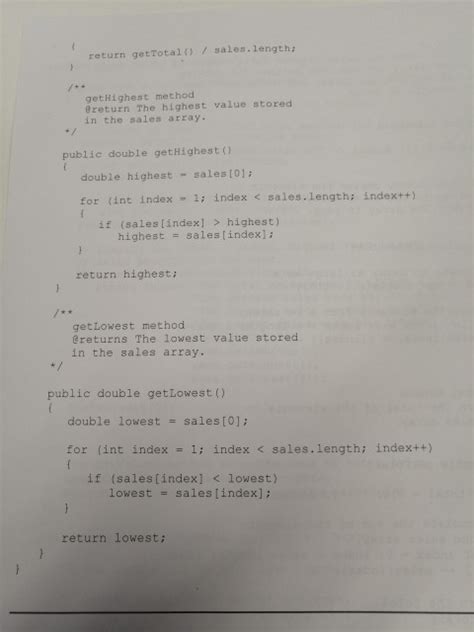 Solved Write Java Code Which Will Gather Sales Amounts For